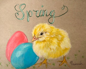Spring Chick cross stitch pattern only