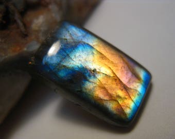 Gold Labradorite Necklace Rectangle Labradorite Delicate