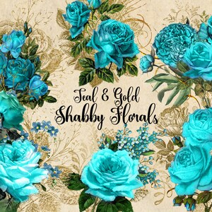 Teal paper flowers | Etsy