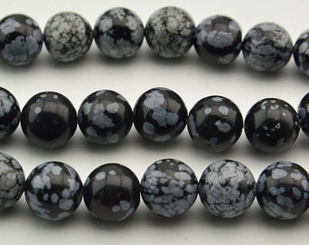 10mm Brown Snowflake Jasper Natural Gemstone Beads 15.5 Inch