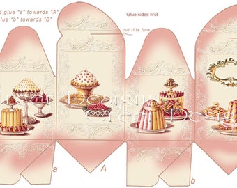 Printable Gift Box Template Digital Download French Vintage