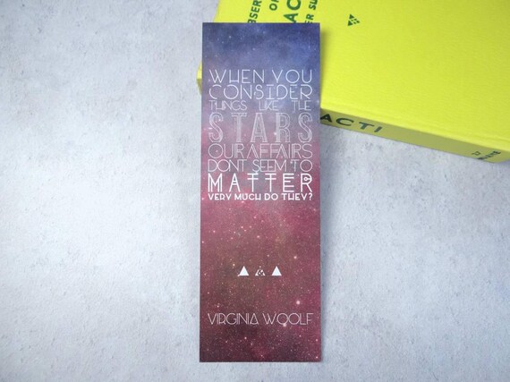 Virginia Woolf Literary Quote Bookmark feminist gifts