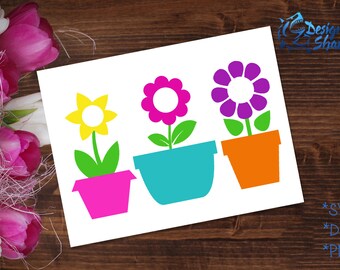 Flower pot svg | Etsy