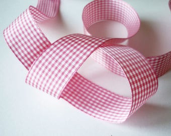 Pink Gingham Ribbon ... 1/4 X 5 yards