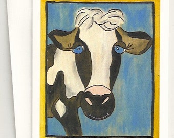 Cow card | Etsy