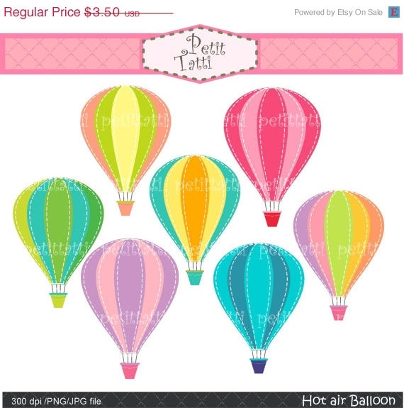 ON SALE hot air balloon clip art hot air balloons clip art