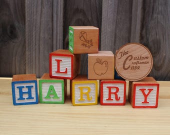 Baby name blocks | Etsy