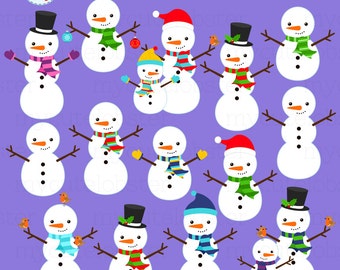 Snowman clip art | Etsy