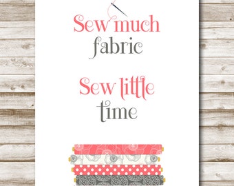 Sew Happy Printable Craft Room Print Home Decor Craft Room
