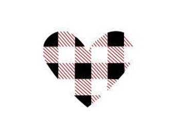 Plaid heart svg | Etsy