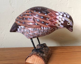 Quail wood carving | Etsy