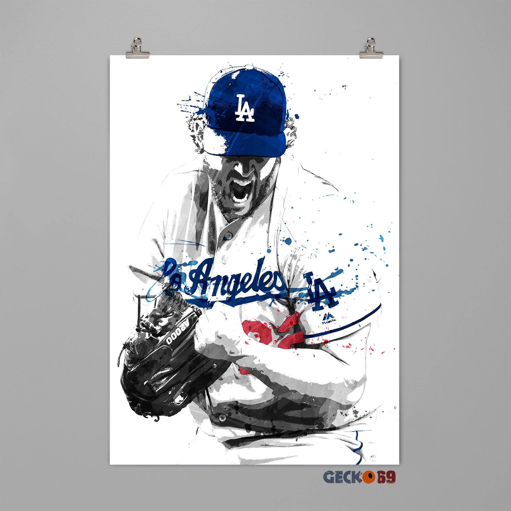 Clayton Kershaw-Los Angeles Dodgers art print Baseball poster