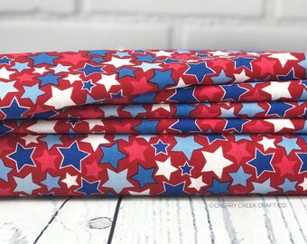 Red star fabric | Etsy
