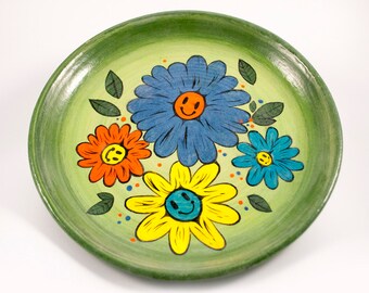 Ceramic flower plate | Etsy