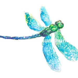 Watercolor dragonfly | Etsy