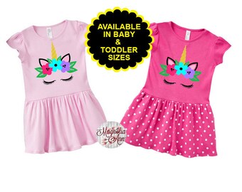 Girls unicorn dress | Etsy