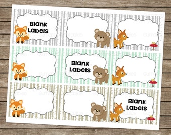 Woodland labels | Etsy