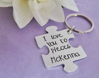 Puzzle keychain | Etsy