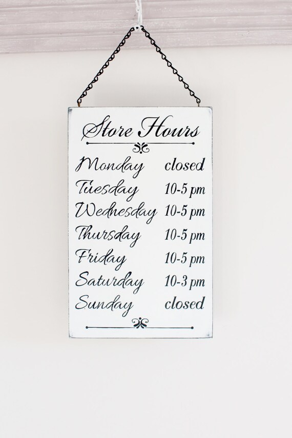 Business Hours Sign Store Hours Sign Wall Signs for