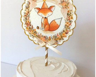 Fox cake topper | Etsy