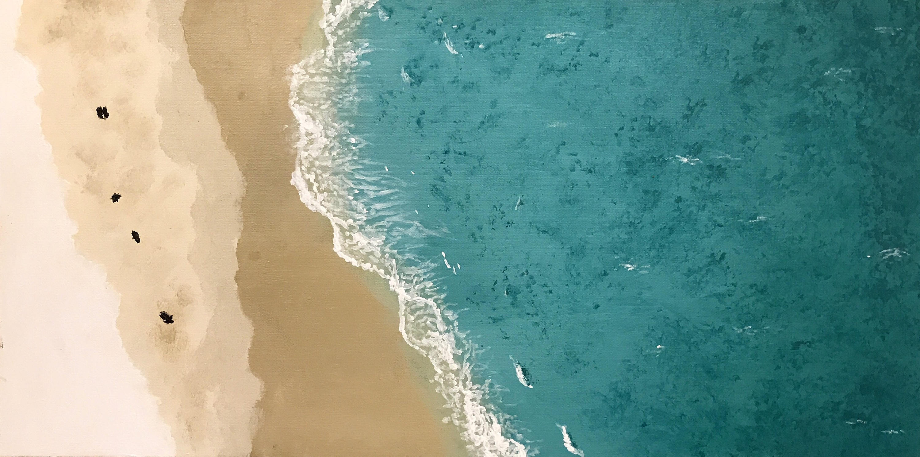 Birds Eye View Beach Painting