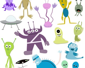 Alien clipart | Etsy