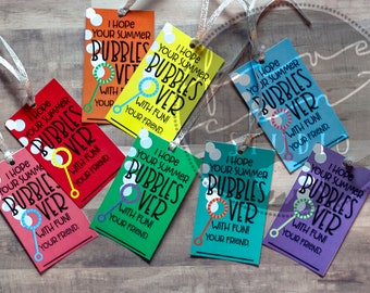 EDITABLE End of School Year Bubble Tags INSTANT DOWNLOAD