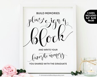 Jenga Graduation Sign Printable