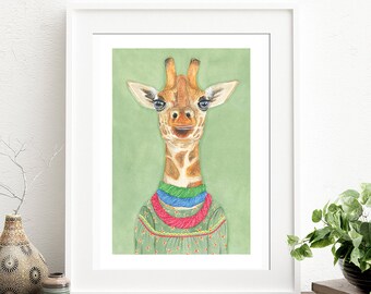 Giraffe art | Etsy