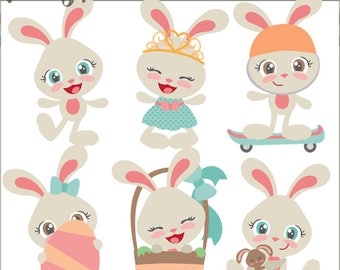 Easter Clipart Dressed Up Eggs Personal and Limited