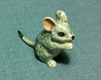 Miniature Ceramic Rat Mouse Sleeping Animal Cute Little Tiny