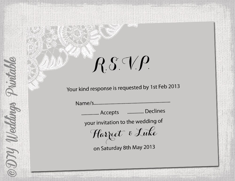 Rsvp Card Size Wedding All In One Wedding Invitation With RSVP 