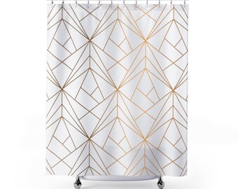 Gold shower curtain | Etsy