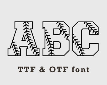 Baseball stitch font | Etsy