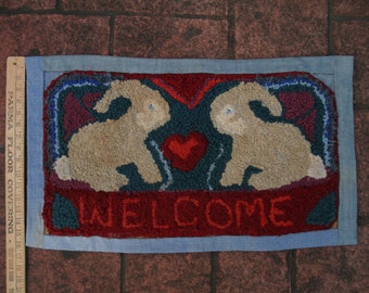 PDF Knitting Pattern Rabbit Bunny Rug