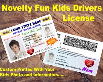 Kid driver license | Etsy