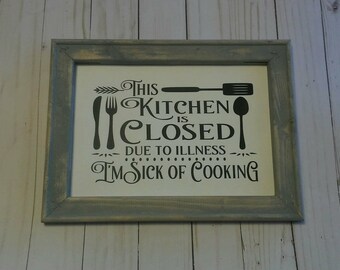 Kitchen closed sign | Etsy