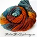 Autumn Hand Painted Yarn in Shades of Teal Orange and Brown