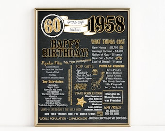 1958 birthday | Etsy