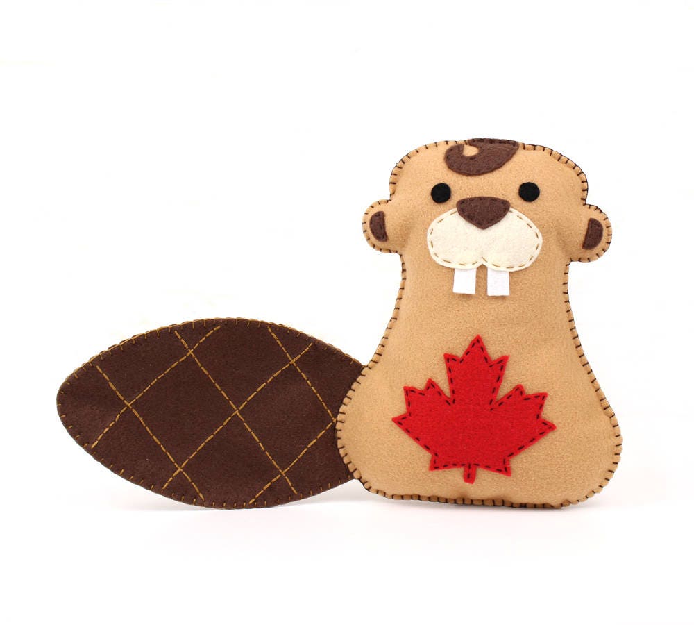 Beaver Sewing Pattern Hand Sewing Felt Canadian Beaver Plush