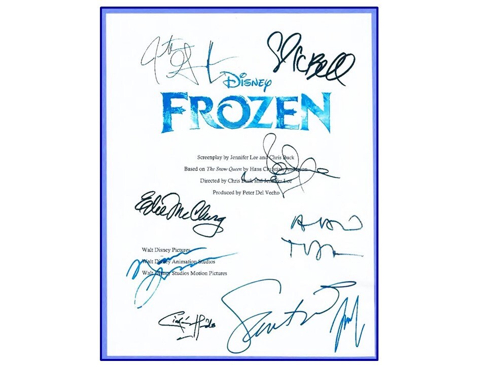 Frozen Disney Movie Script Signed Autographed Idina Menzel
