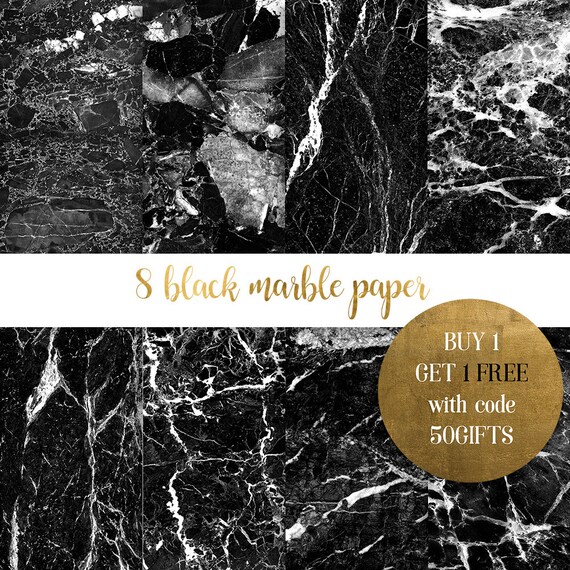 Black marble digital paper Black marble paper Marble paper