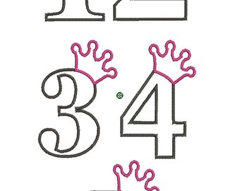Crown with number | Etsy