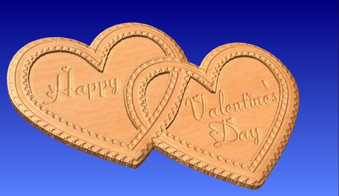 Happy Valentine's Day Decorative hearts cnc pattern stl