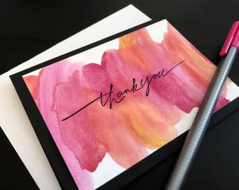 Watercolor thank you | Etsy