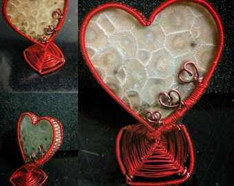 Elegant Heart Cabochon Wire Weave Wrap Tutorial