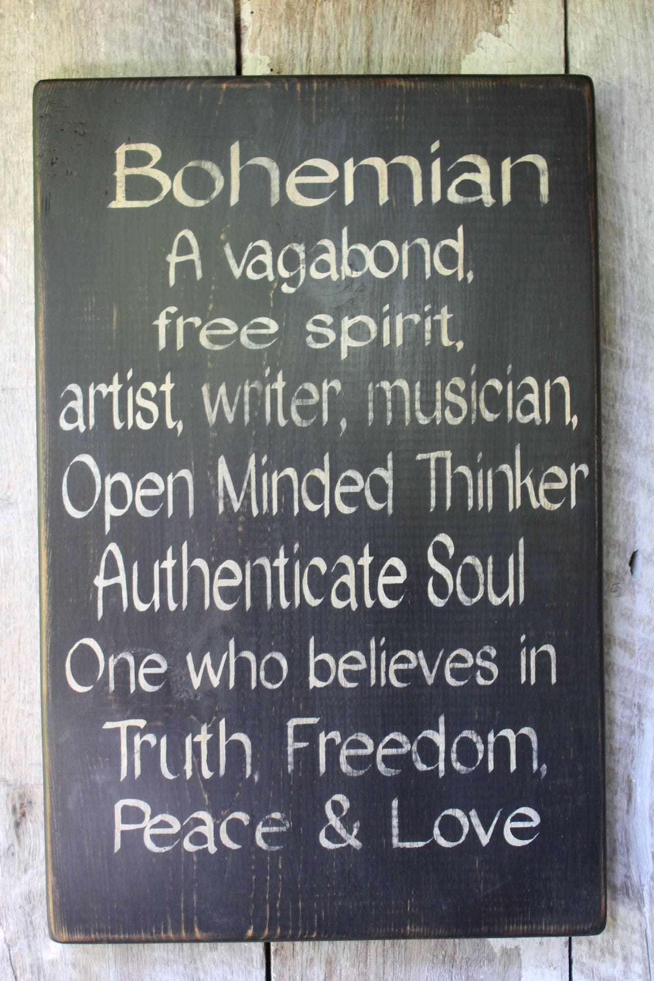 Bohemian Definition Wood Sign Gypsy Art Free Spirit Boho Decor
