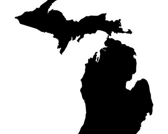 Michigan outline | Etsy