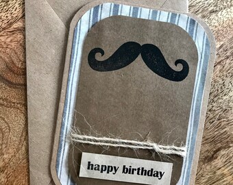 Mustache Thank You Card. Mustache theme party thank you note.