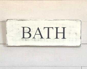 Bath wood sign | Etsy